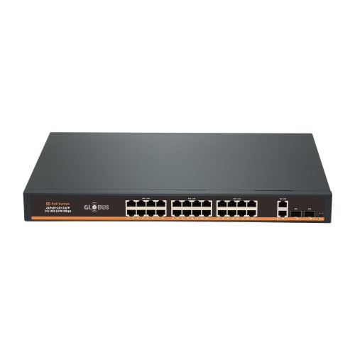 24 Port Gigabit Ethernet PoE Switch with 2 Gigabit 2 SFP Uplink Port